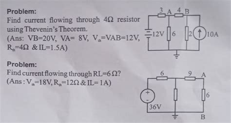 Problemfind Current Flowing Through 4Ω Resistor Using Thevenins Theore
