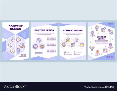 Content Design Purple Brochure Template Royalty Free Vector