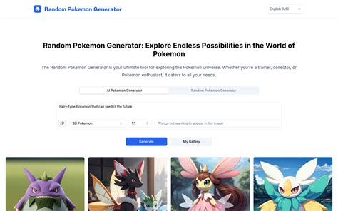 Random Pokemon Generator 在线随机生成宝可梦，ai创造独特宝可梦角色