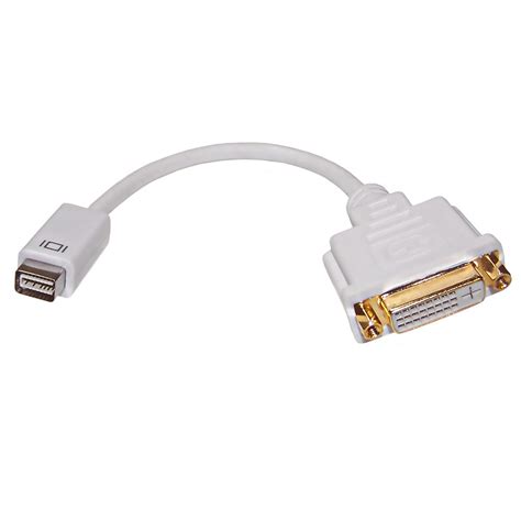 6 Inch Mini Dvi Male To Dvi Female Adapter White