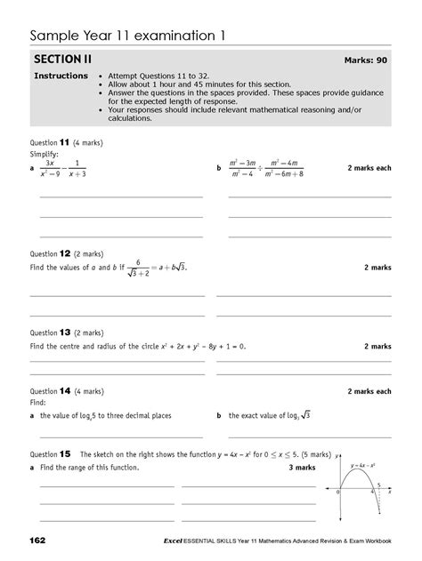 Excel Essential Skills Year 11 Mathematics Standard Revision And Exam Workbook Pascal Press