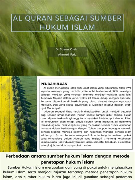 Al QURAN SEBAGAI SUMBER HUKUM ISLAM | PDF