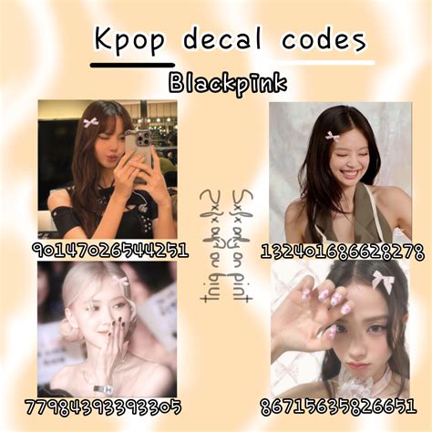 Kpop Decal Codes For Roblox Of Blackpink Artofit