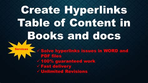 Create Hyperlink Table Of Content For Books And Docs By Usmi3068 Fiverr