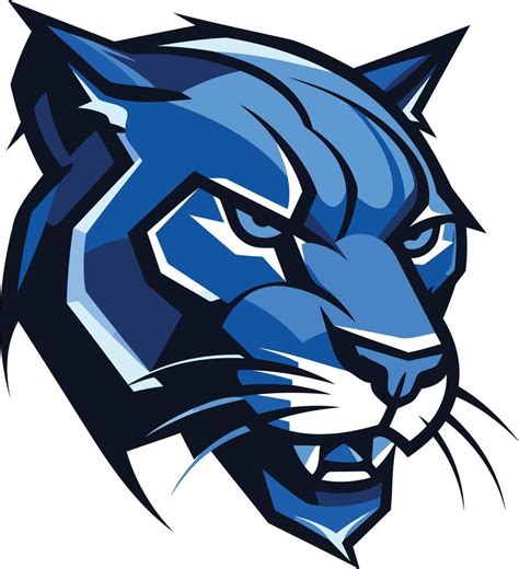 A Fierce And Dynamic Blue Panther Head Logo Ideal For Sports Teams