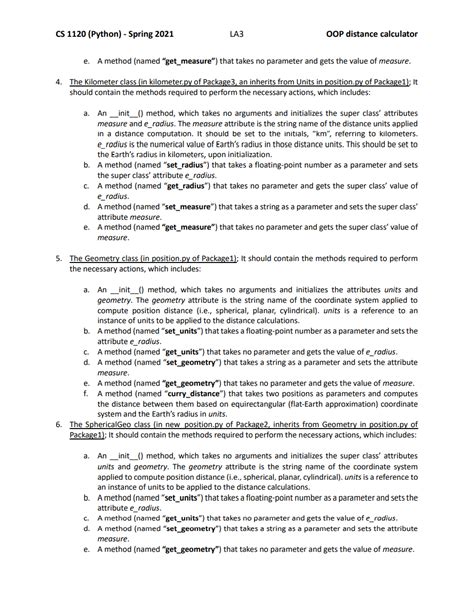 Cs 1120 Python Spring 2021 La3 Oop Distance