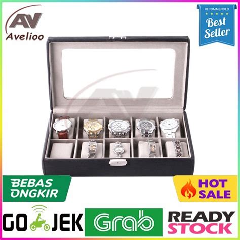 Jual Kotak Tempat Jam Tangan Luxury 10 Slot Box Penyimpanan Shopee Indonesia