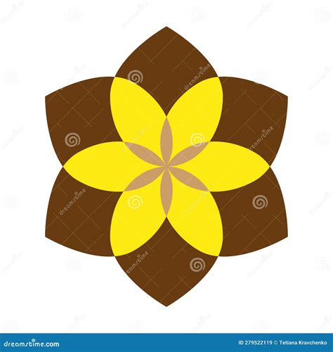 geometric flower or generic motif isolated vector illustration stock