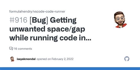 Bug Getting Unwanted Spacegap While Running Code In The Terminal · Issue 916 · Formulahendry