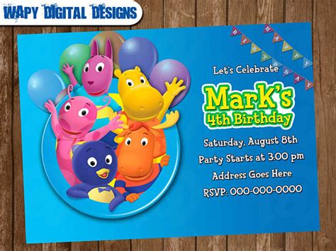 The Backyardigans Digital Party Invitation Customize Invite Birthday