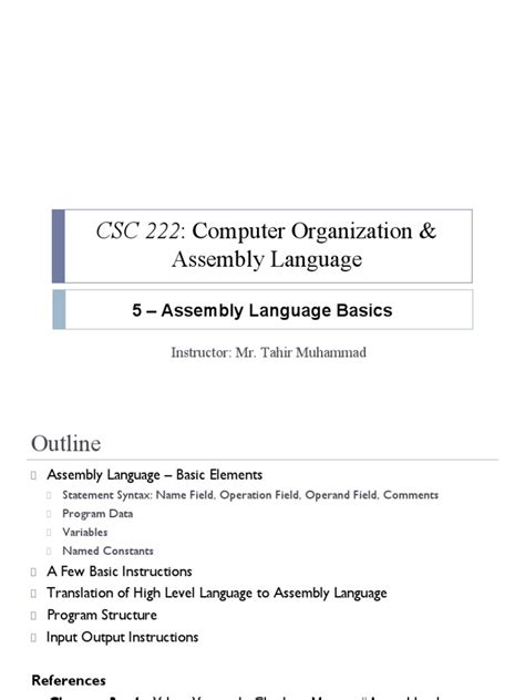Assembly Language Topic | PDF | Assembly Language | Subroutine