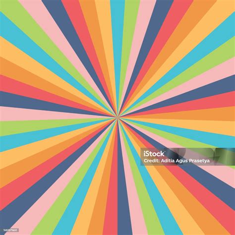 화려한 무지개 그라데이션 색상의 추상 폭발 배경 눈부심 효과 햇살 반짝이는 패턴 방사형 광선의 벡터 그림입니다 좁은 빔 배경 포스터 배너 및 표지용 광고에 대한 스톡 벡터