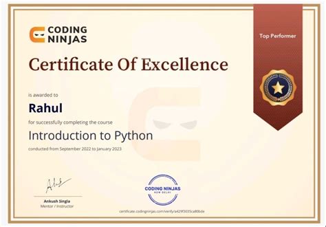 Rahul Sangwan On Linkedin Codingninjas Python Excellenceaward