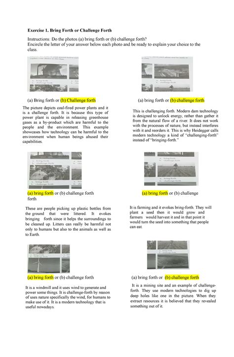 Sts Final Activities Exercise 1 Bring Forth Or Challenge Forth