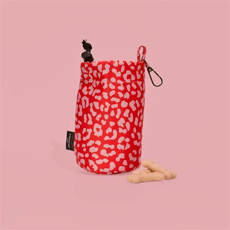 Drawstring Treat Pouch Red And Pink Leopard Cocopup London