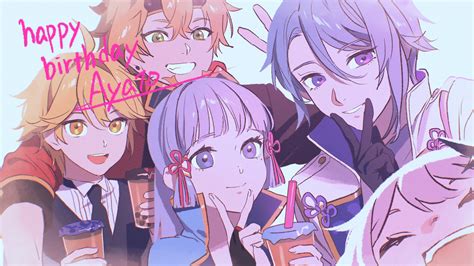 Aether Paimon Kamisato Ayaka Kamisato Ayato And Thoma Genshin