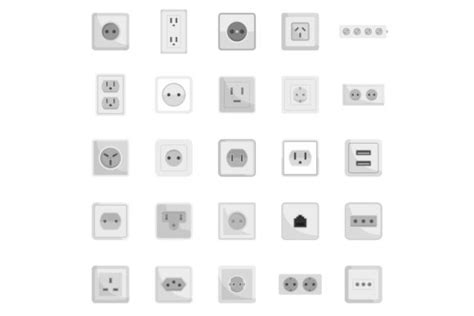 Power Socket Icons Set Flat Vector Graphic By Anatolir56 · Creative Fabrica