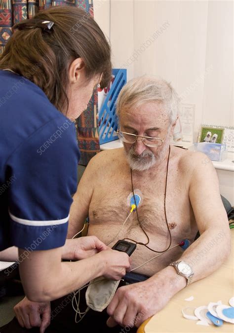Ambulatory ECG Being Fitted Stock Image C Science Photo Library
