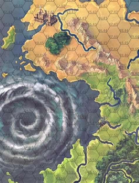 Golarion Inner Sea Map Pathfinder 2nd Edition With Numbered Hexes Png Download Etsy