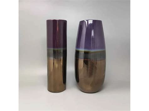Set 2 Vasi Vintage In Ceramica Viola Di Flli Brambilla Deesup