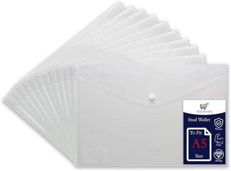 Habercrafts A3 Clear Stud Wallets Uk Stationery And Office