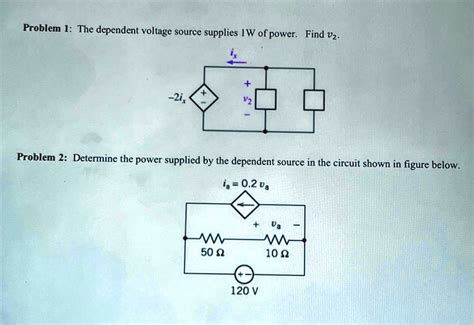 Problem 1 The Dependent Voltage Source Supplies 1w Of Power Find V2