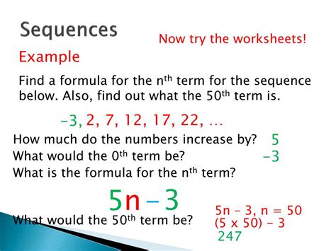 PPT Linear Sequences PowerPoint Presentation Free Download ID