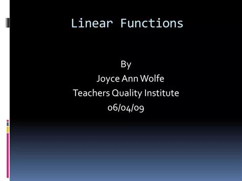 PPT Linear Functions PowerPoint Presentation Free Download ID