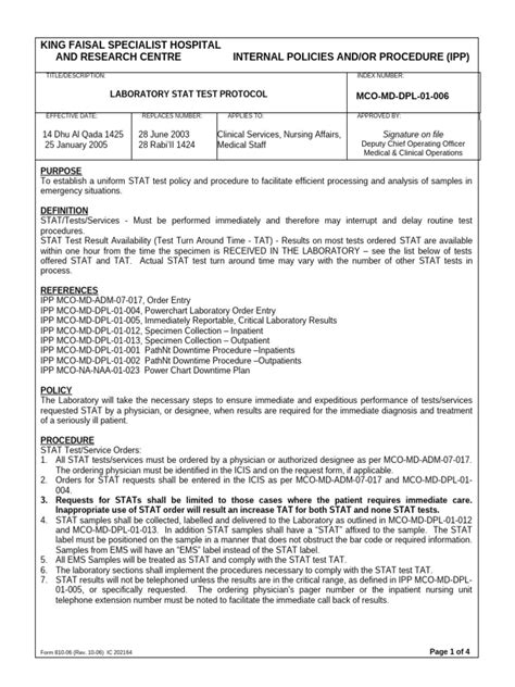 02 Lb Lab Stat Test Protocol Pdf Patient Pathology