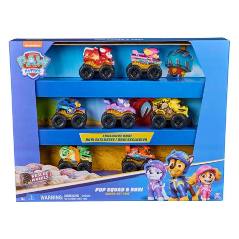 Paw Patrol Rescue Wheels 7 Piece Pup Squad Racers T Set With Exclusive Roxi