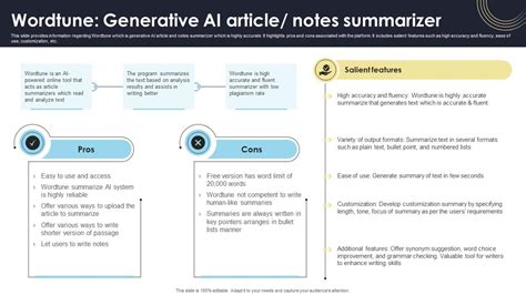 Wordtune Generative Ai Article Notes Summarizer How Generative Ai Tools