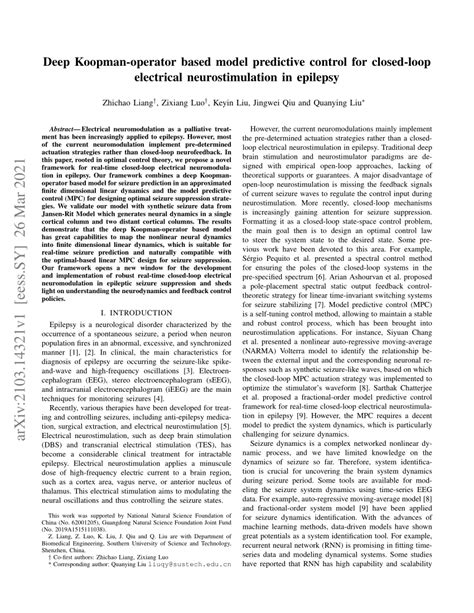 PDF Deep Koopman Operator Based Model Predictive Control For Closed Loop Electrical