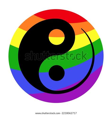 Yin Yang Symbol Rainbow Colors Sign Stock Vector Royalty Free