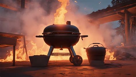 Bottom Of Grill On Fire