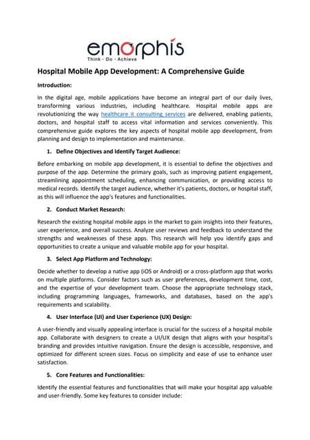 Hospital Mobile App Development 2pdf