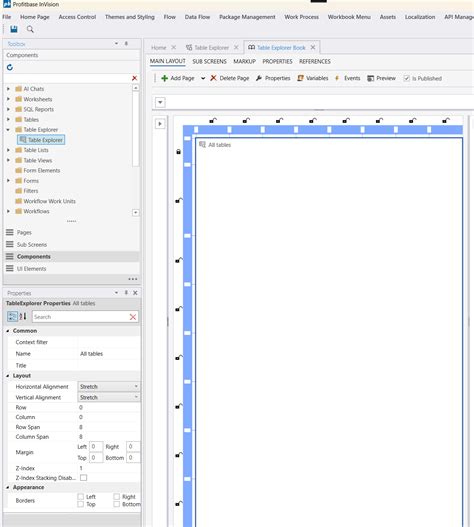 Table Explorer Profitbase Docs