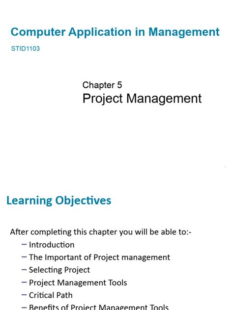 Chapter 5 Project Management Pdf Project Management Computing