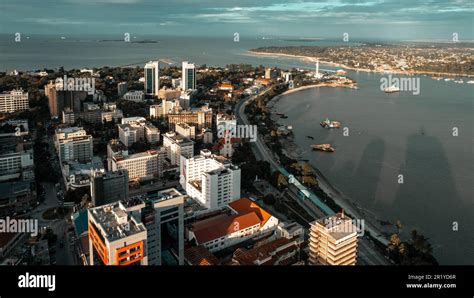 Aerial View Of Dar Es Salaam Tanzania Showing A Vibrant Cityscape
