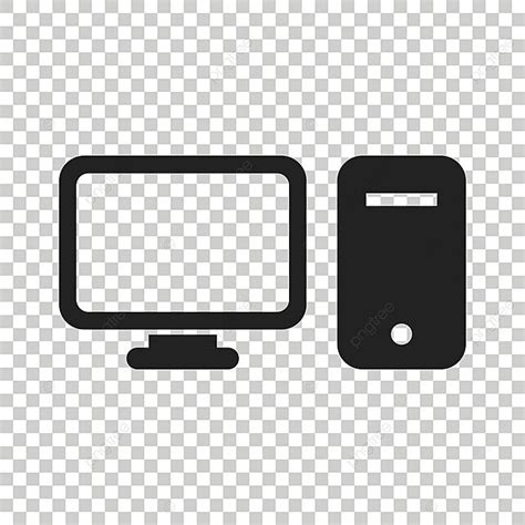 Computer Vector Illustration Monitor Flat Icon Illustration Grey Digital Vector Illustration