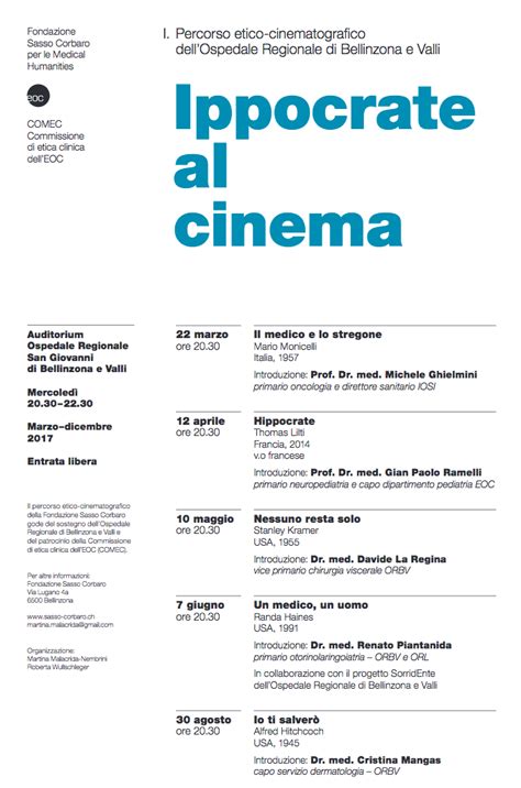 Ippocrate Al Cinema Fondazione Sasso Corbaro