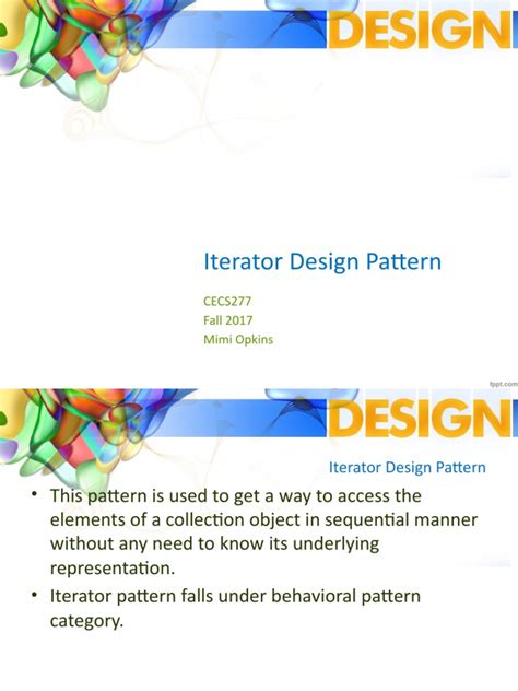 Iterator Design Pattern Cecs277 Fall 2017 Mimi Opkins Pdf Method Computer Programming