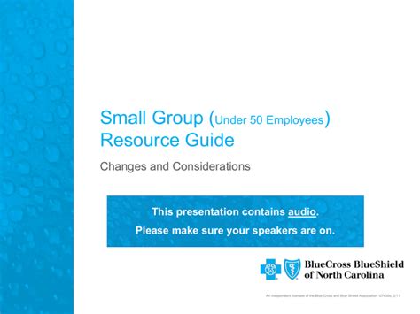 Bcbsnc Health Care Reform Small Employer Presentation