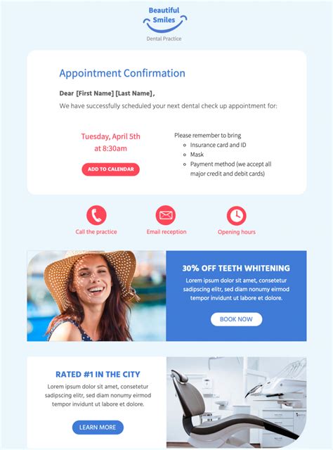 Confirmation Appointment Email Template