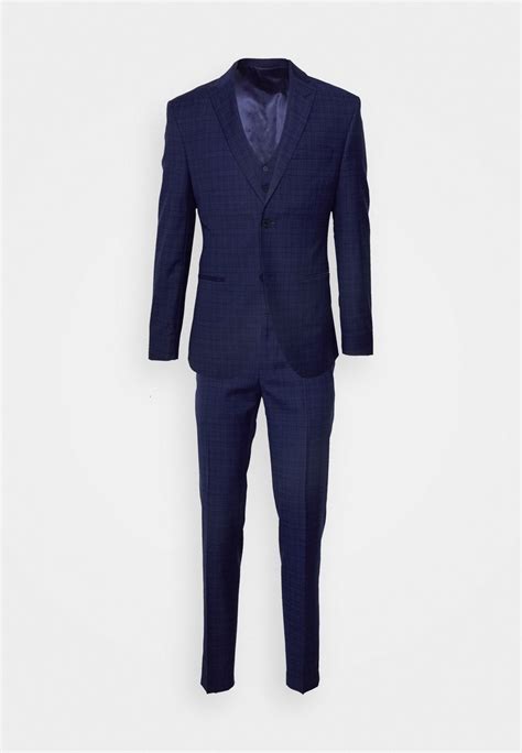 Isaac Dewhirst The Fashion Peak Suit Checks Set Costum Navy
