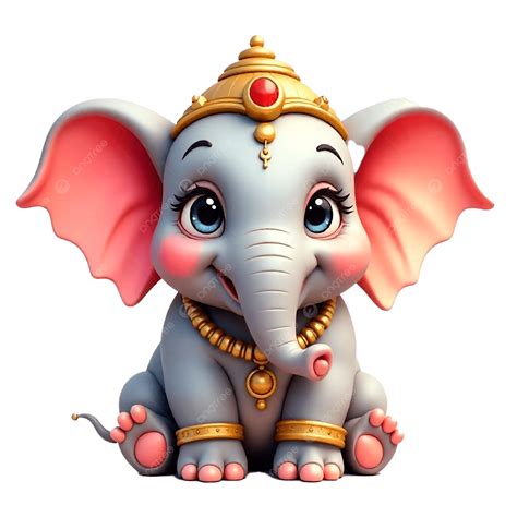 귀여운 아기 코끼리 만화 스타일 크고 파란 눈 핑크 귀 황금 왕관 R 이미지 클립 아트 클립 아트 귀여운 아기 코끼리 Png 일러스트 및 이미지 에 대한 무료 다운로드