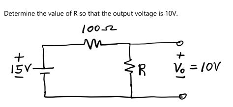 Solved Determine The Value Of R So That The Output Voltage Chegg Com