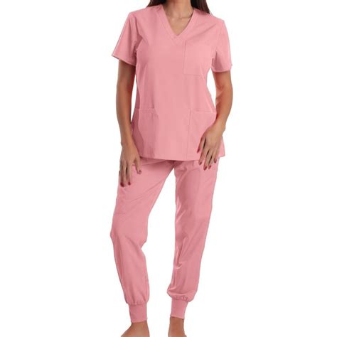 Busydd Scrubs For Women Set V Neck Short Sleeve Scrubs Tops For Women