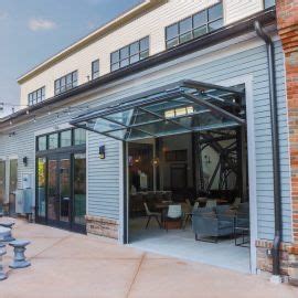 Glass Garage Door Patio Setup