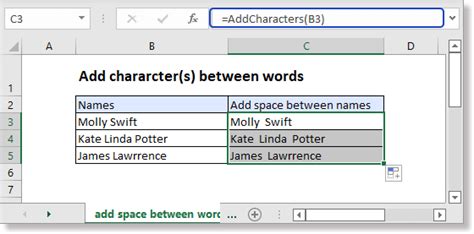 excel add text and number into specified position of cell