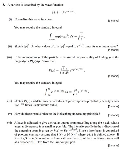 Solved A Particle Is Described By The Wave Function V X Chegg